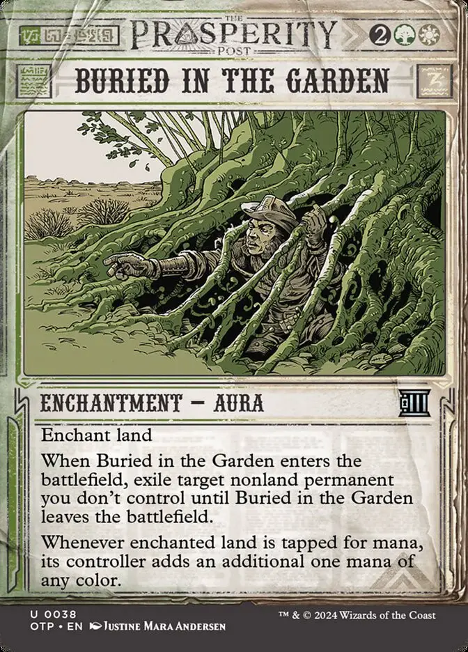 Buried in the Garden • Enchantment — Aura (Breaking News) - MTG Assist
