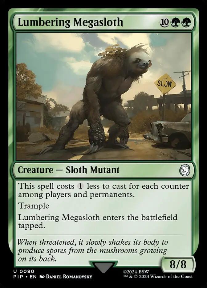 Lumbering Megasloth • Creature — Sloth Mutant (Fallout) - MTG Assist