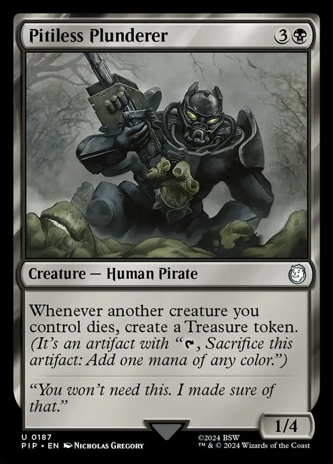 Pitiless Plunderer • Creature — Human Pirate (Fallout) - MTG Assist