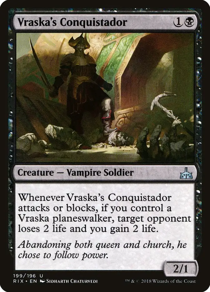 Vraska's Conquistador • Creature — Vampire Soldier (Rivals of Ixalan ...