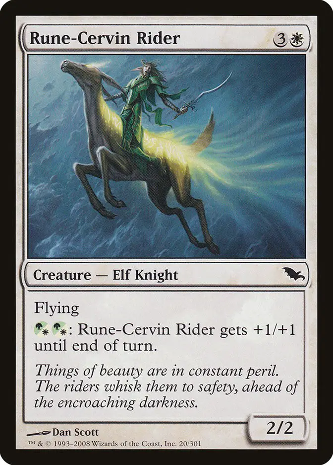 Rune-Cervin Rider • Creature — Elf Knight (Shadowmoor) - MTG Assist