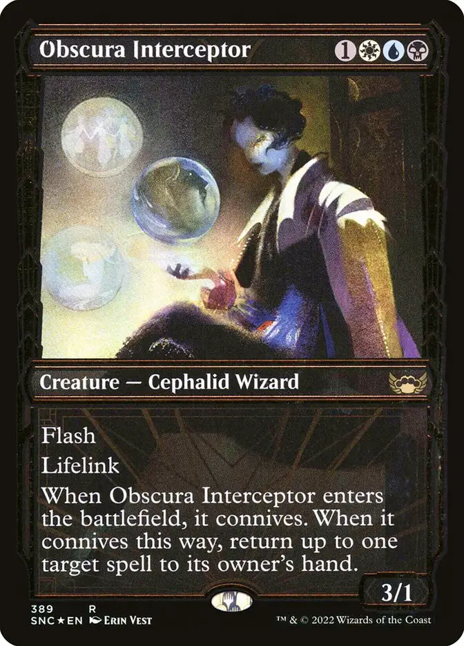 Obscura Interceptor • Creature — Octopus Wizard (Streets of New Capenna ...