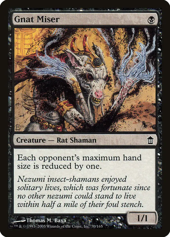 Gnat Miser • Creature — Rat Shaman (Saviors of Kamigawa) - MTG Assist