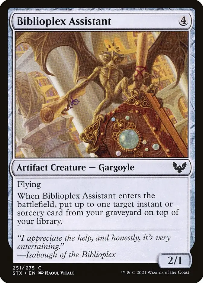 Biblioplex Assistant • Artifact Creature — Gargoyle (Strixhaven: School ...