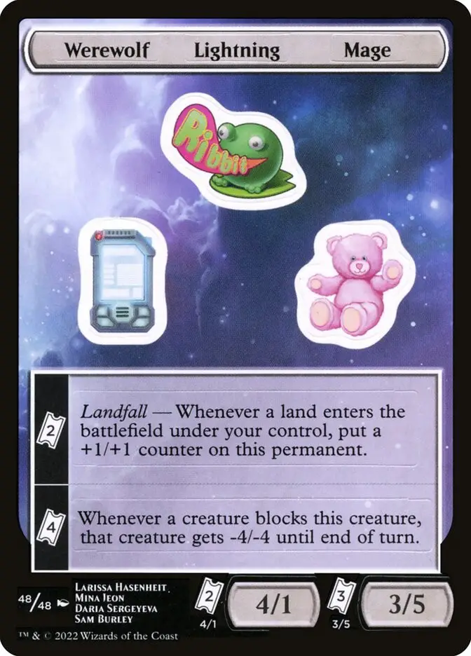 Werewolf Lightning Mage • Stickers (Unfinity Sticker Sheets) - MTG Assist