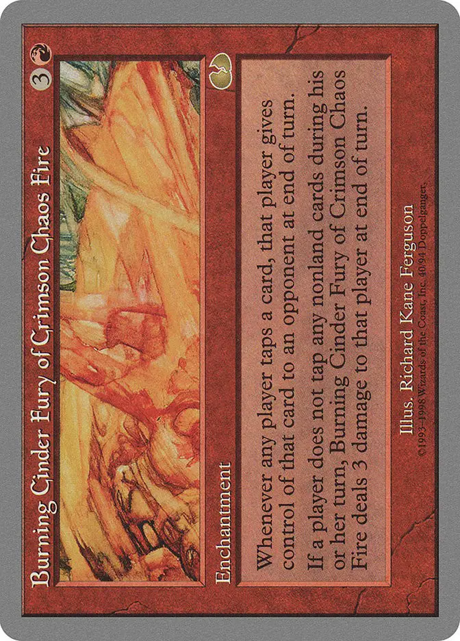 Burning Cinder Fury of Crimson Chaos Fire • Enchantment (Unglued) - MTG ...