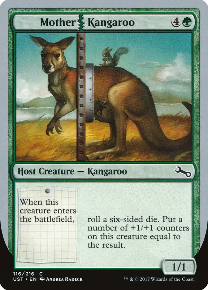 Mother Kangaroo • Host Creature — Kangaroo (Unstable) - MTG Assist